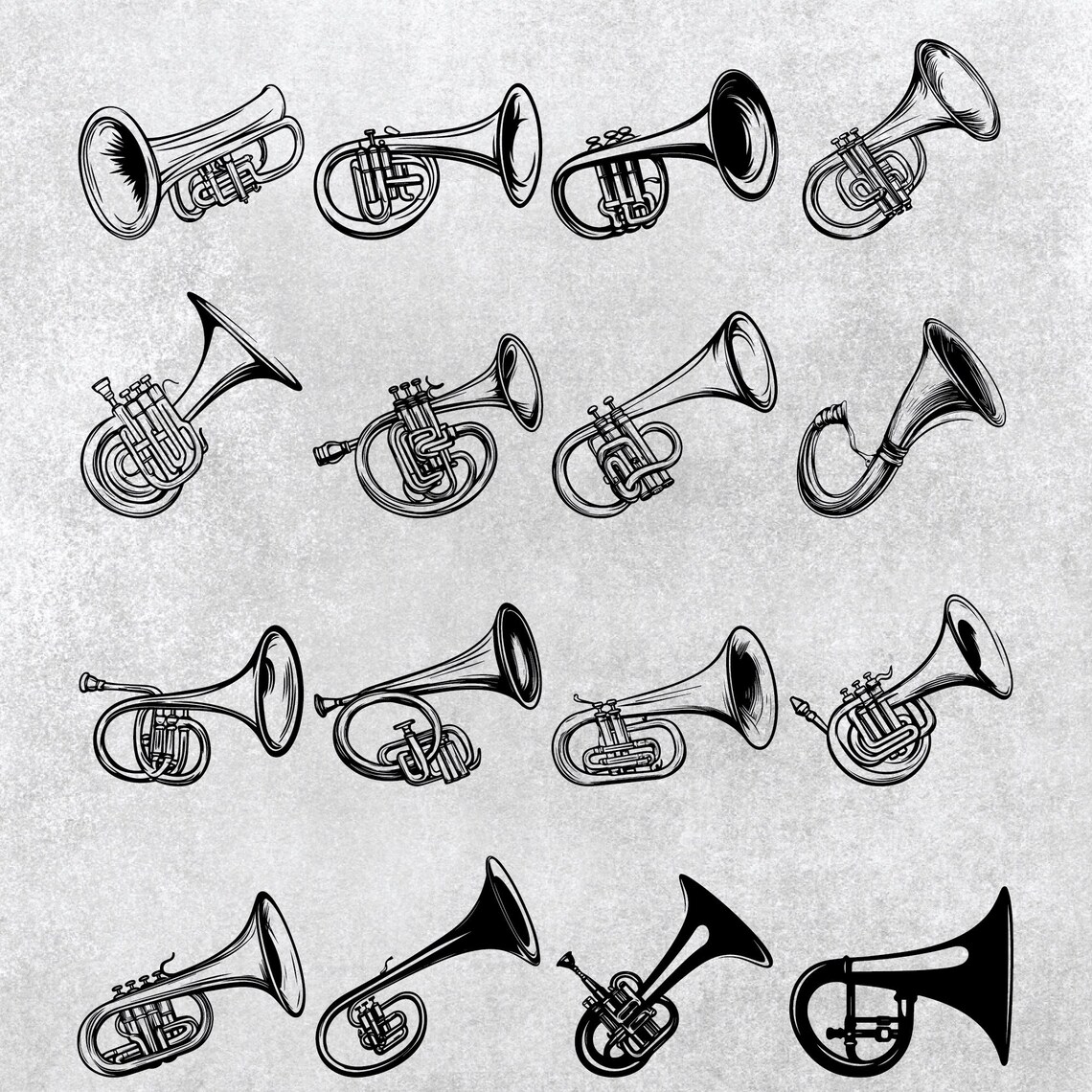 Hunting Horn Svg Bundle, Hunting Horn Svg Vector Set, Hunting Horn ...