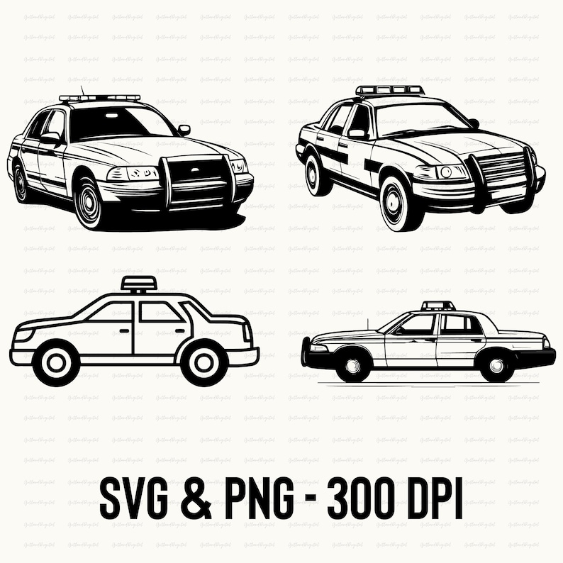 Police Car Svg Bundle, Police Car Silhouette, Police Car Clipart ...