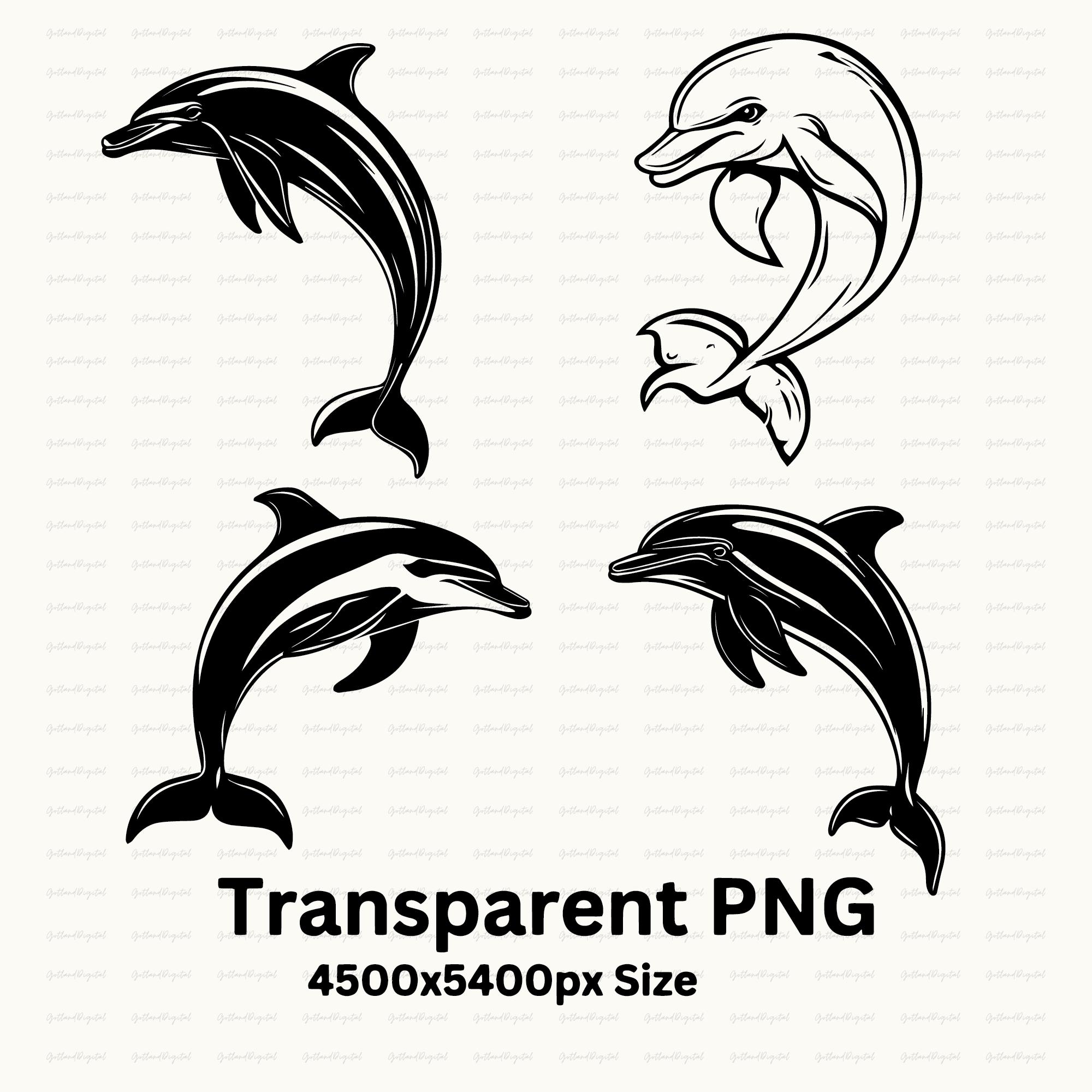 Dolphin SVG Bundle: Silhouette Clipart Vector Designs (PNG) - Etsy