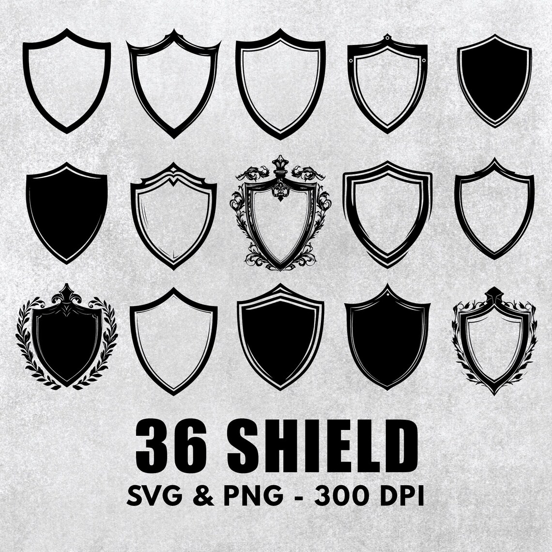 Shield Svg Bundle, Shield Vector Set, Shield Clipart, Shield Decal ...