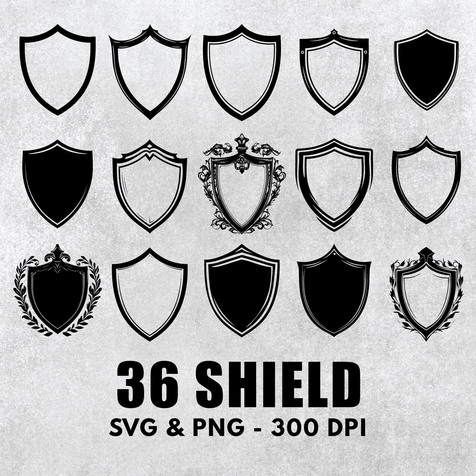 Shield Svg Bundle, Shield Vector Set, Shield Clipart, Shield Decal ...