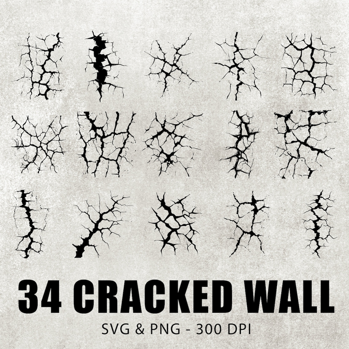 Cracked Wall Svg Bundle, Cracked Wall Silhouette, Cracked Wall Clipart ...
