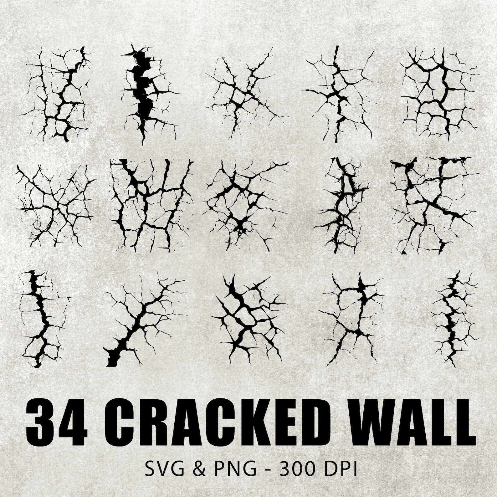 Cracked Wall Svg Bundle, Cracked Wall Silhouette, Cracked Wall Clipart ...