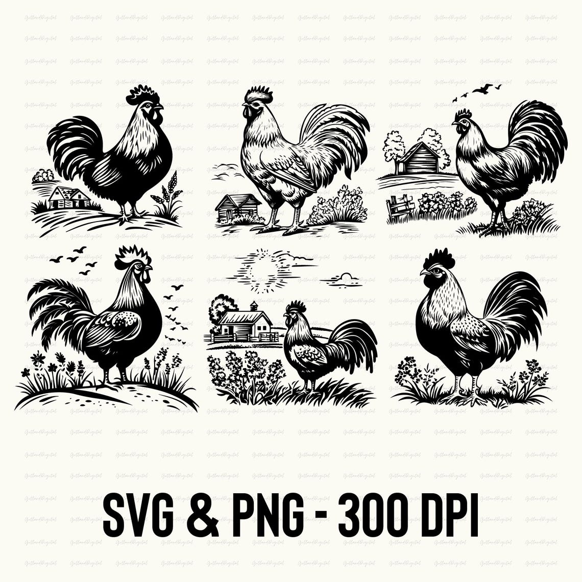 Farm Rooster Svg Png, Farm Rooster Clipart, Farm Rooster Silhouette ...