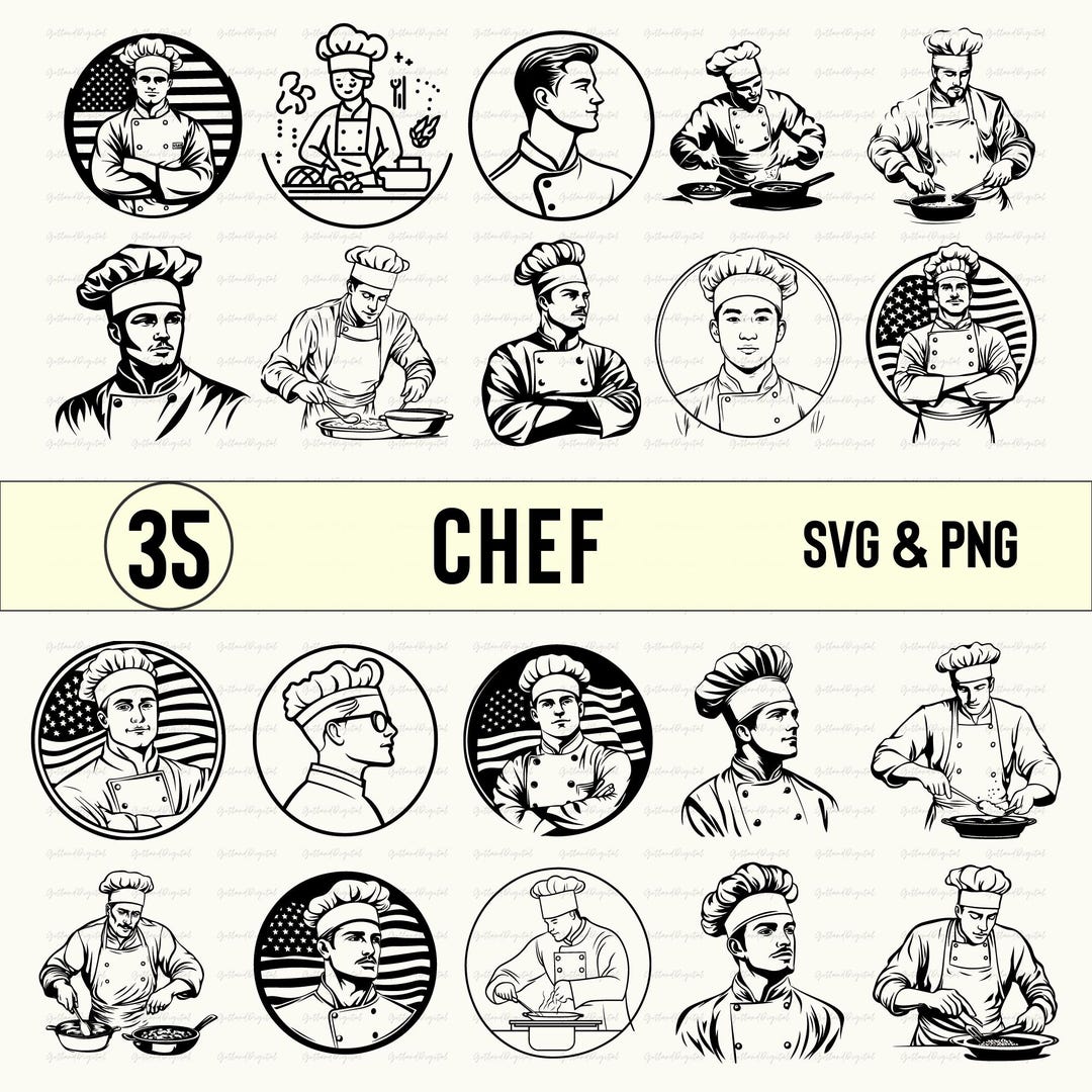 Chef Svg Png, Chef Clipart, Chef Silhouette, Chef Vector, Chef Cut ...