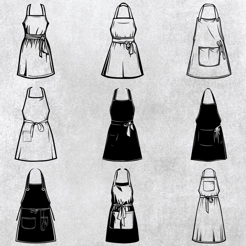 Apron SVG PNG Bundle: Clipart Silhouette Vector Art (digital Download ...