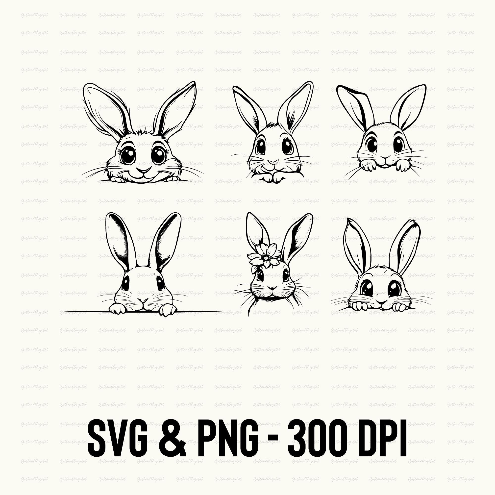 Peeking Bunny Svg Png, Peeking Bunny Clipart, Peeking Bunny Silhouette ...