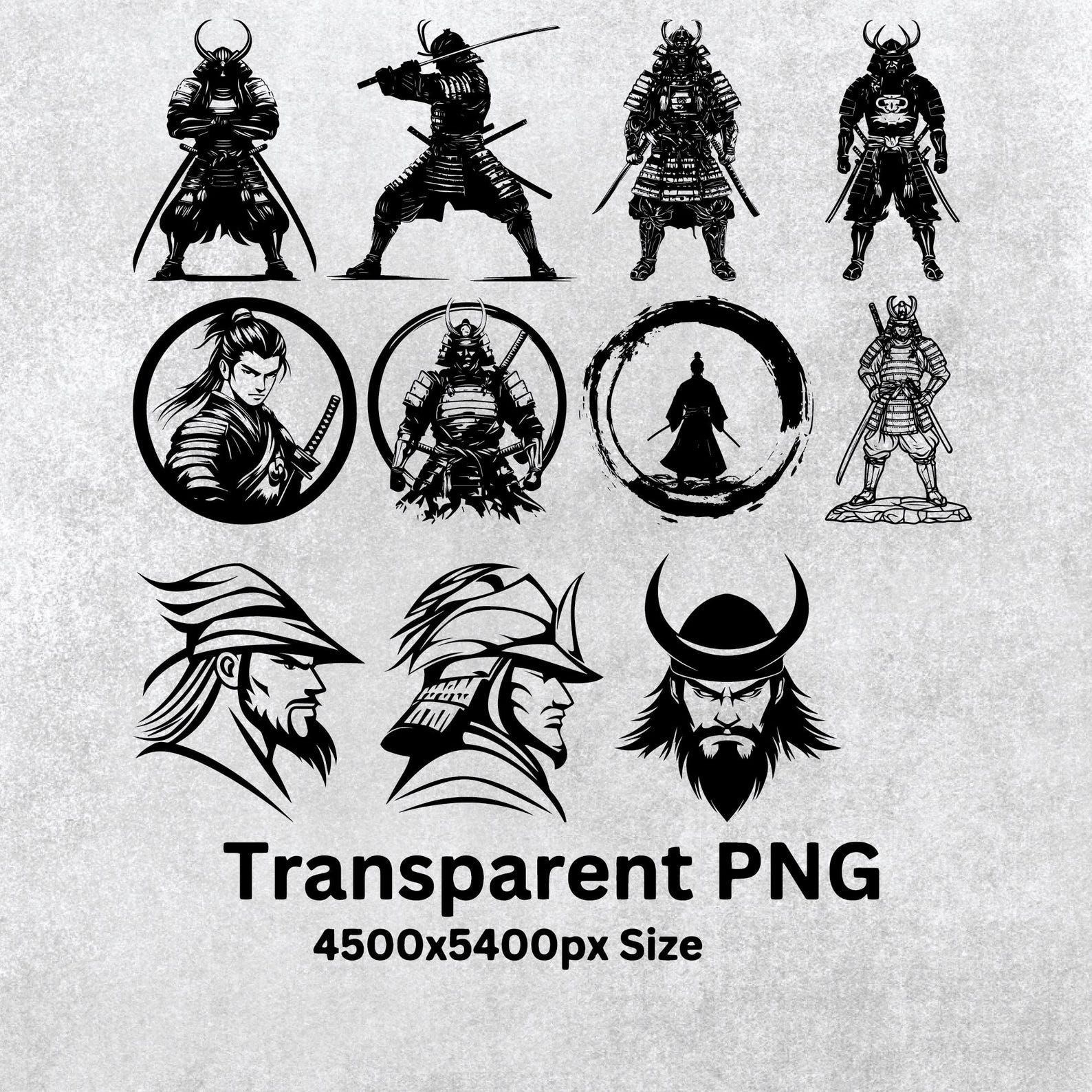 Samurai Svg Bundle, Samurai Vector Set, Samurai Clipart, Samurai Decal ...