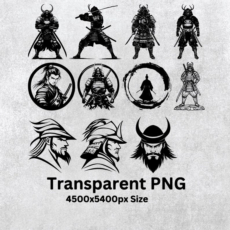 Samurai Svg Bundle, Samurai Vector Set, Samurai Clipart, Samurai Decal ...