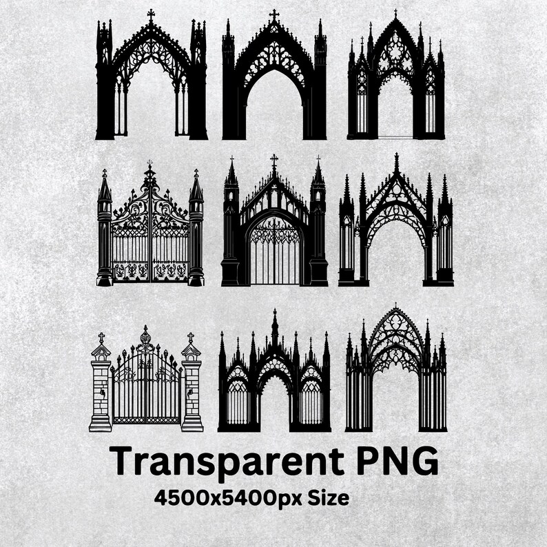 Gothic Gate SVG Bundle: Vector Clipart, Decal Designs (PNG, Cricut) - Etsy