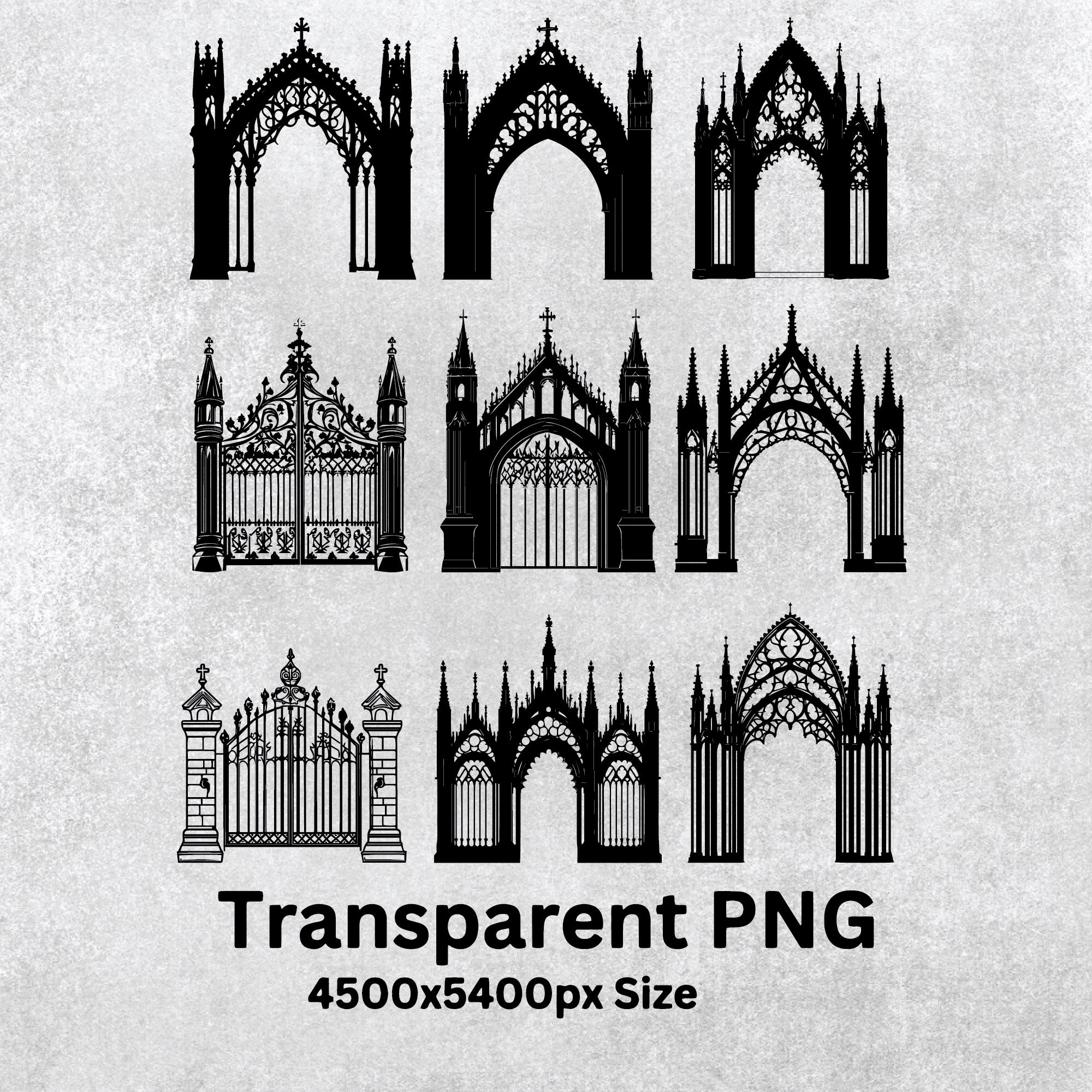 Gothic Gate Svg Bundle, Gothic Gate Svg Vector Set, Gothic Gate Clipart ...