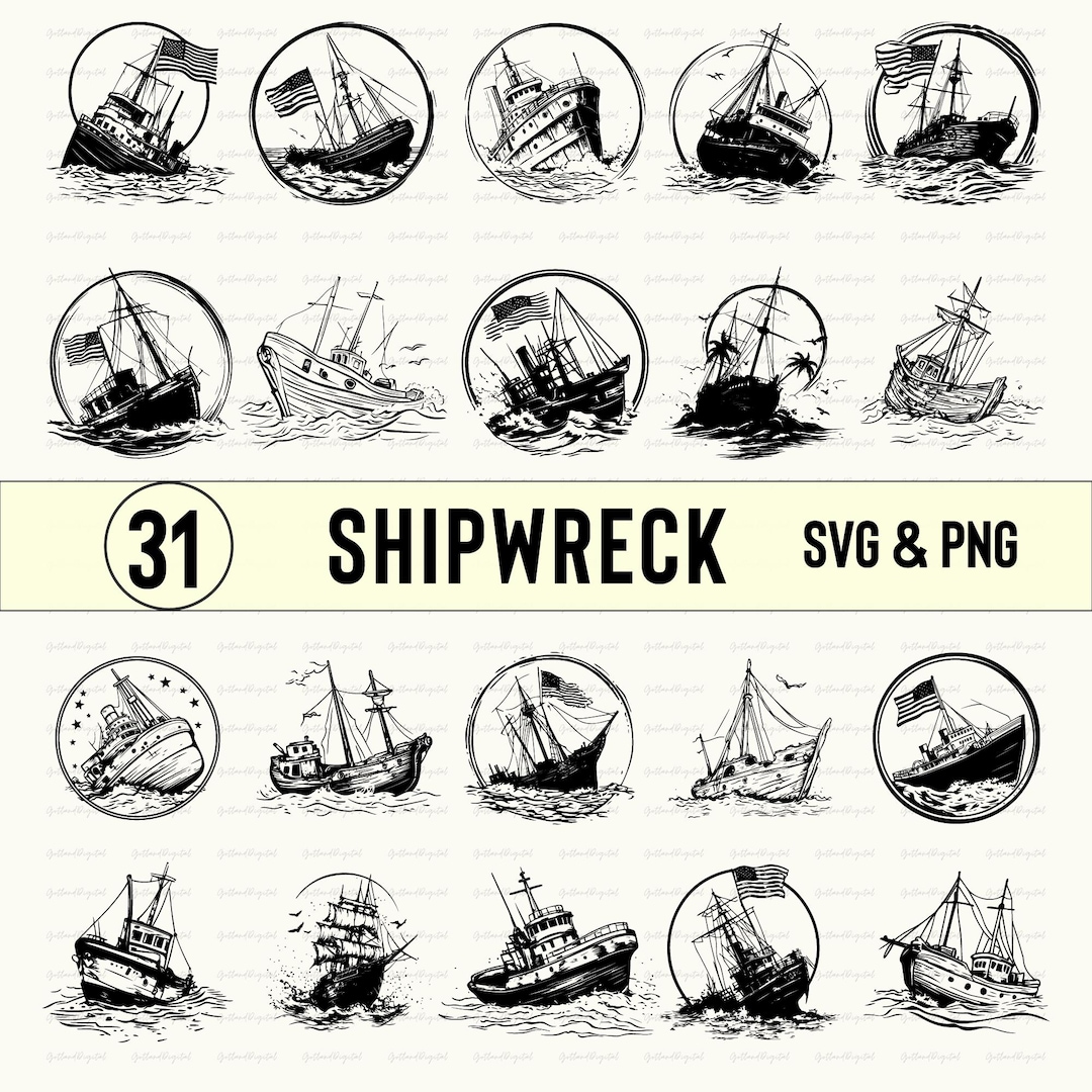 Shipwreck Svg Png, Shipwreck Clipart, Shipwreck Silhouette, Shipwreck ...
