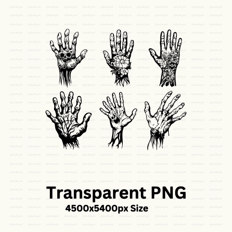 Zombie Hand Svg Png Bundle, Zombie Hand Clipart, Zombie Hand Silhouette ...