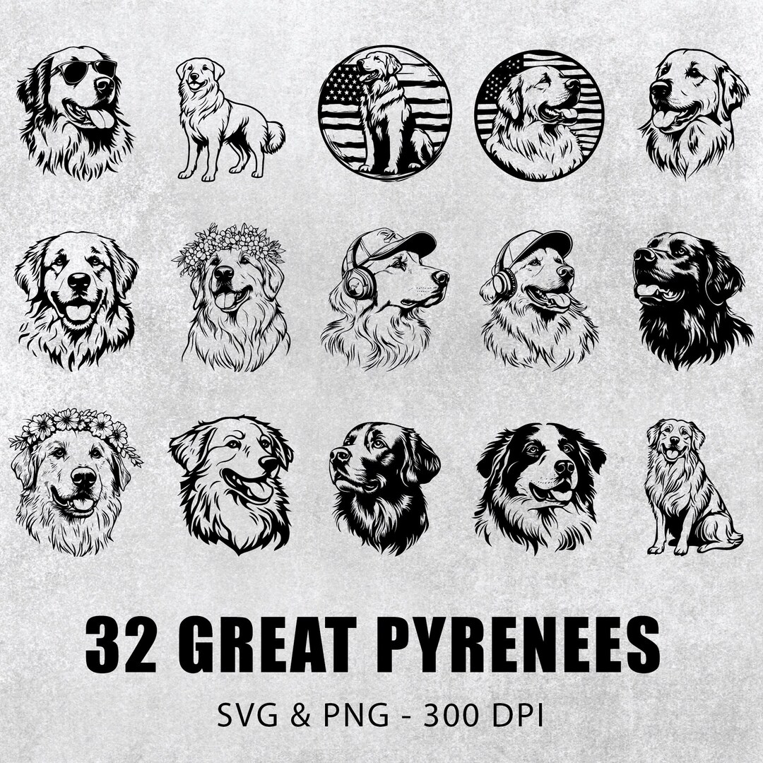 Pyrenees SVG Bundle, Dog Silhouette Clipart (PNG, SVG) - Etsy