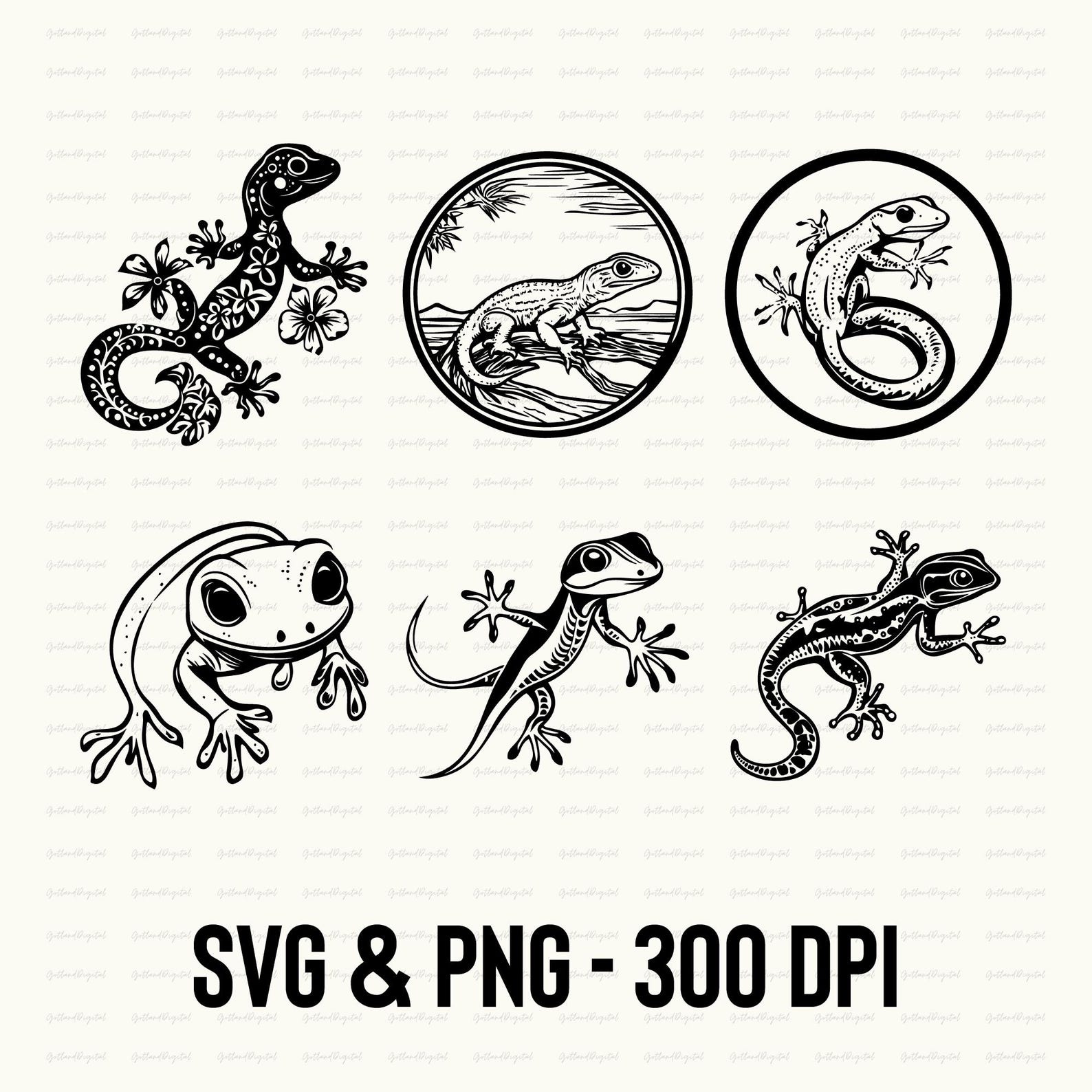 Gecko SVG PNG Clipart: Silhouette Vector Cut Files - Etsy