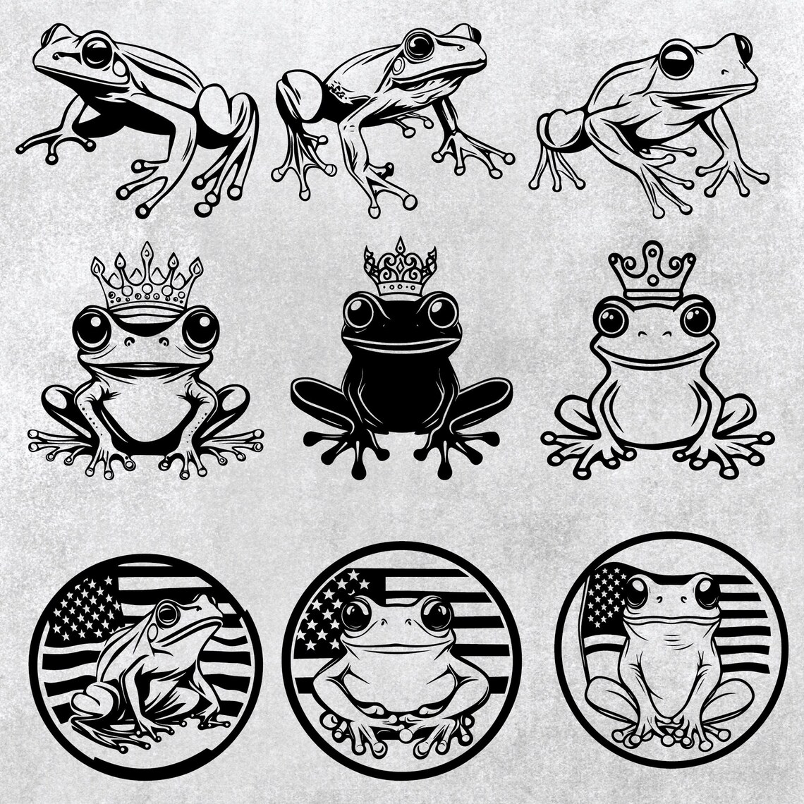 Frogs Svg Bundle, Frogs Silhouette Set, Frogs Clipart, Frogs Decal ...