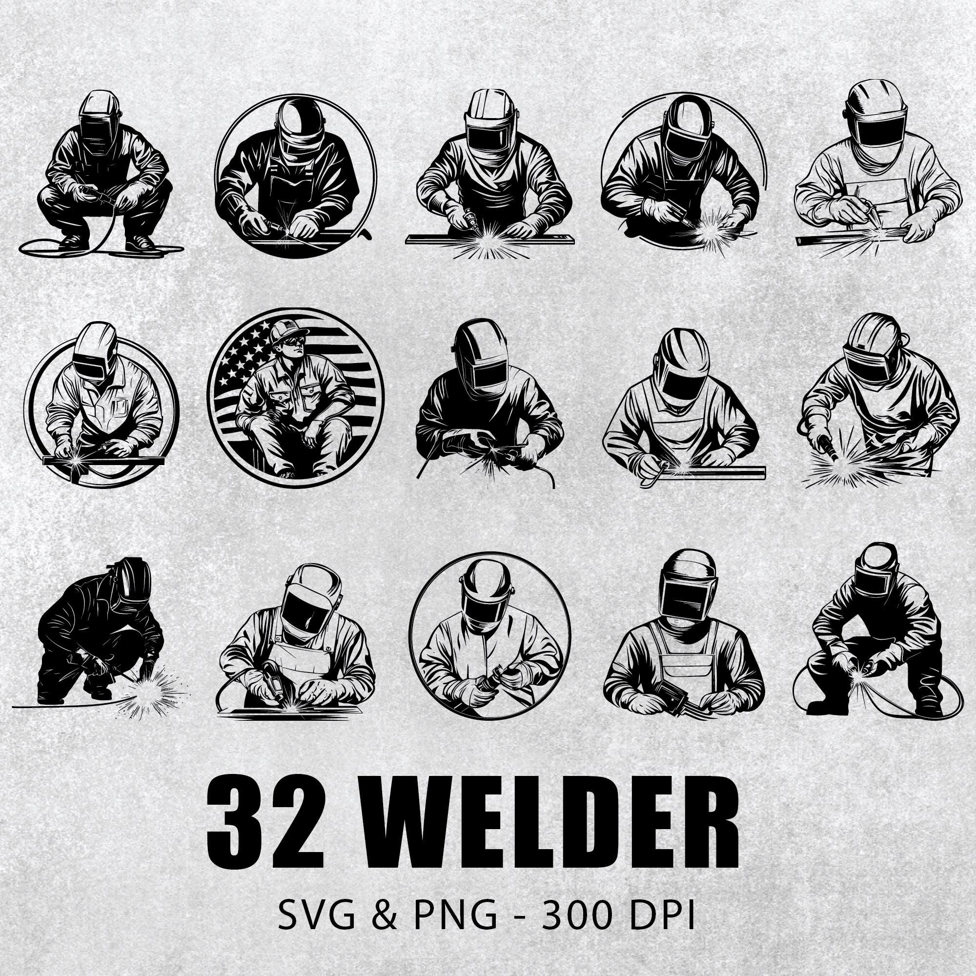 Welder Svg Bundle, Welder Silhouette Png Set, Welder Clipart, Welder ...