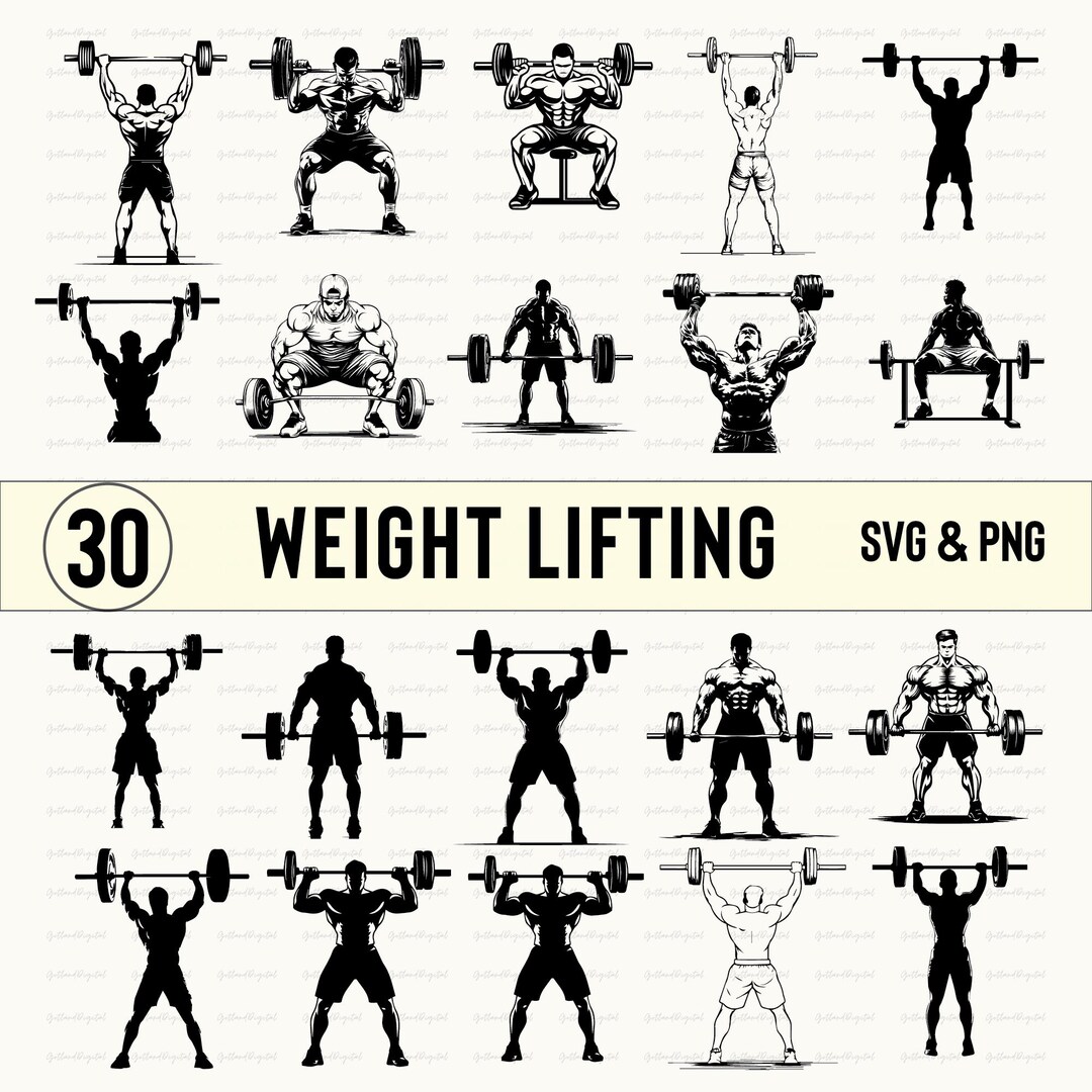 Weight Lifting Svg Bundle, Weight Lifting Silhouette, Weight Lifting Clipart, Weight Lifting ...