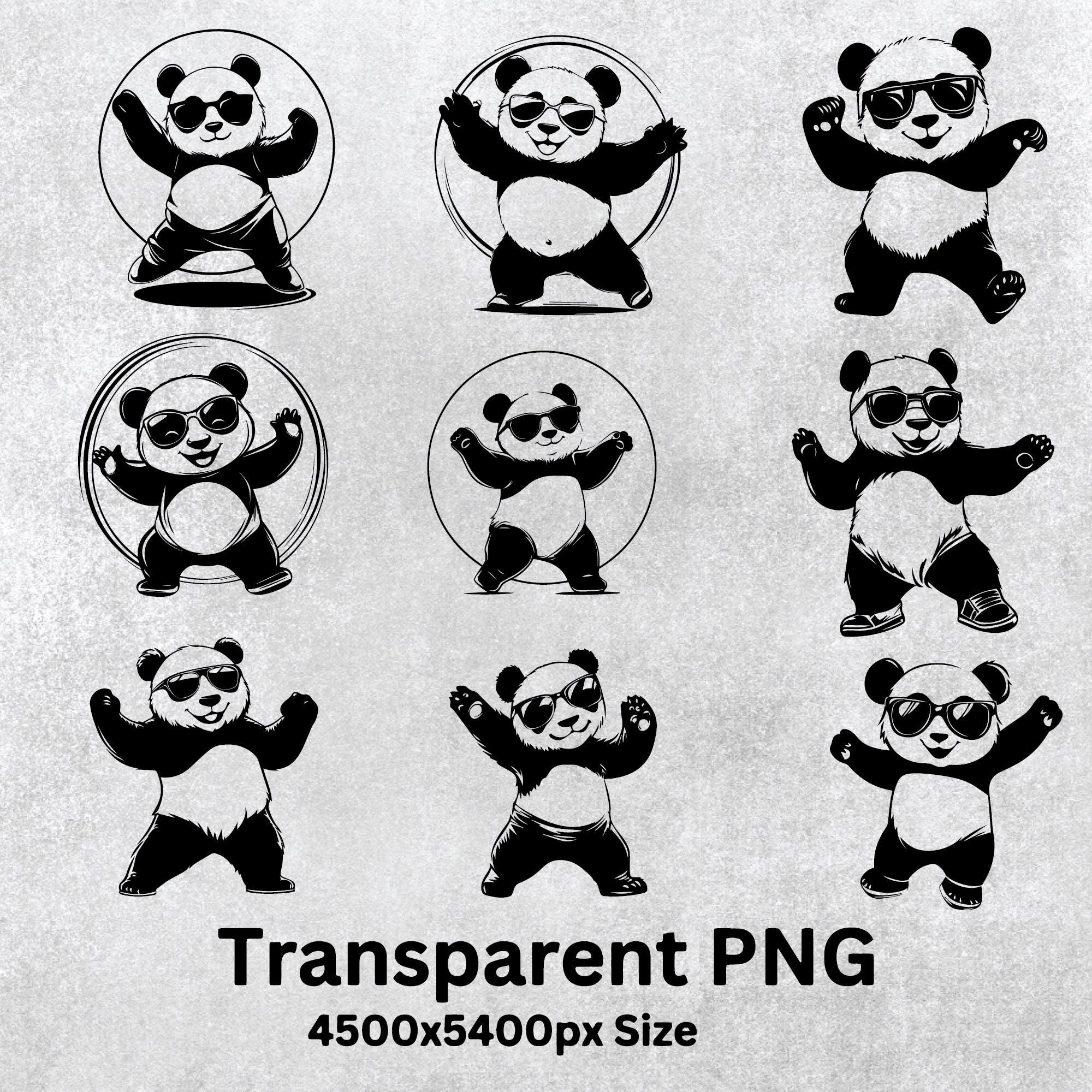 Cute Panda Dancing Svg Bundle, Cute Panda Dancing Silhouette Set, Cute ...