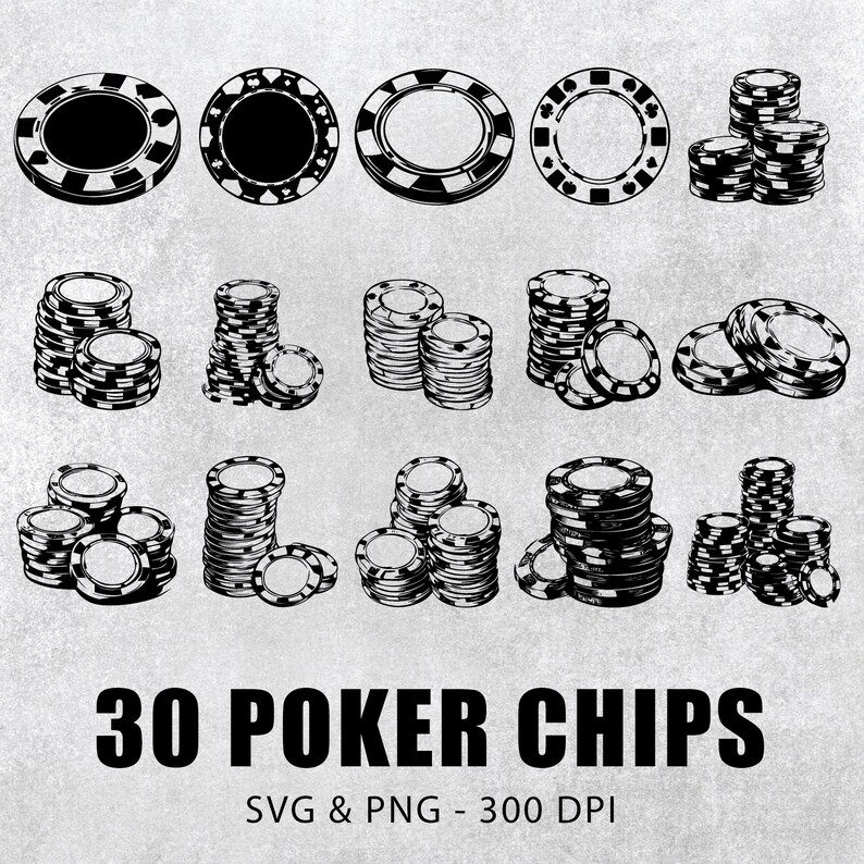 Poker Chips Clipart: SVG, PNG, Cricut Cut File - Etsy