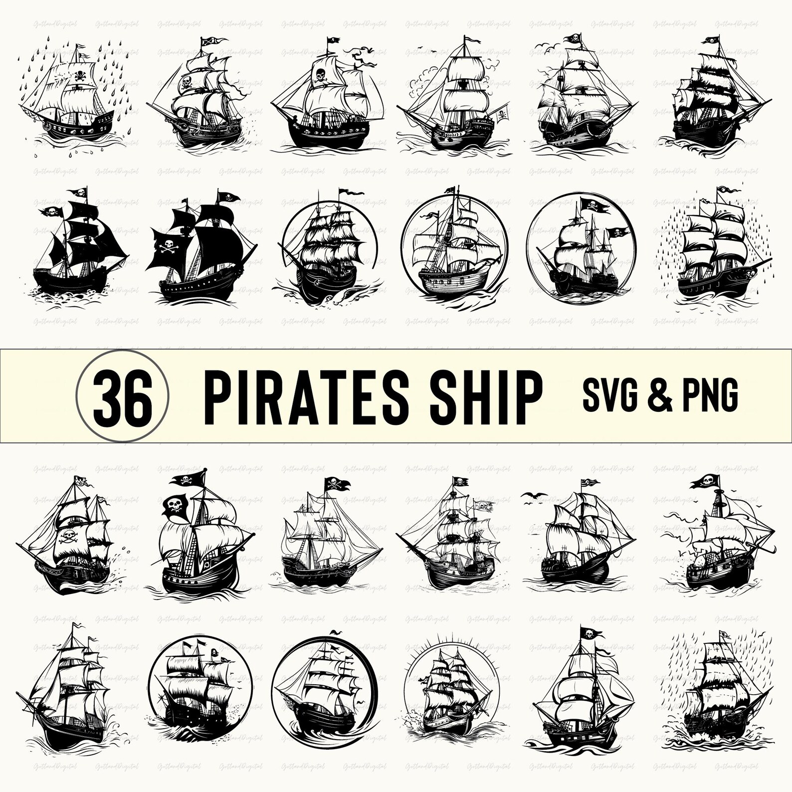 Pirates Ship SVG PNG Bundle, Pirates Ship Clipart, Pirates Ship ...