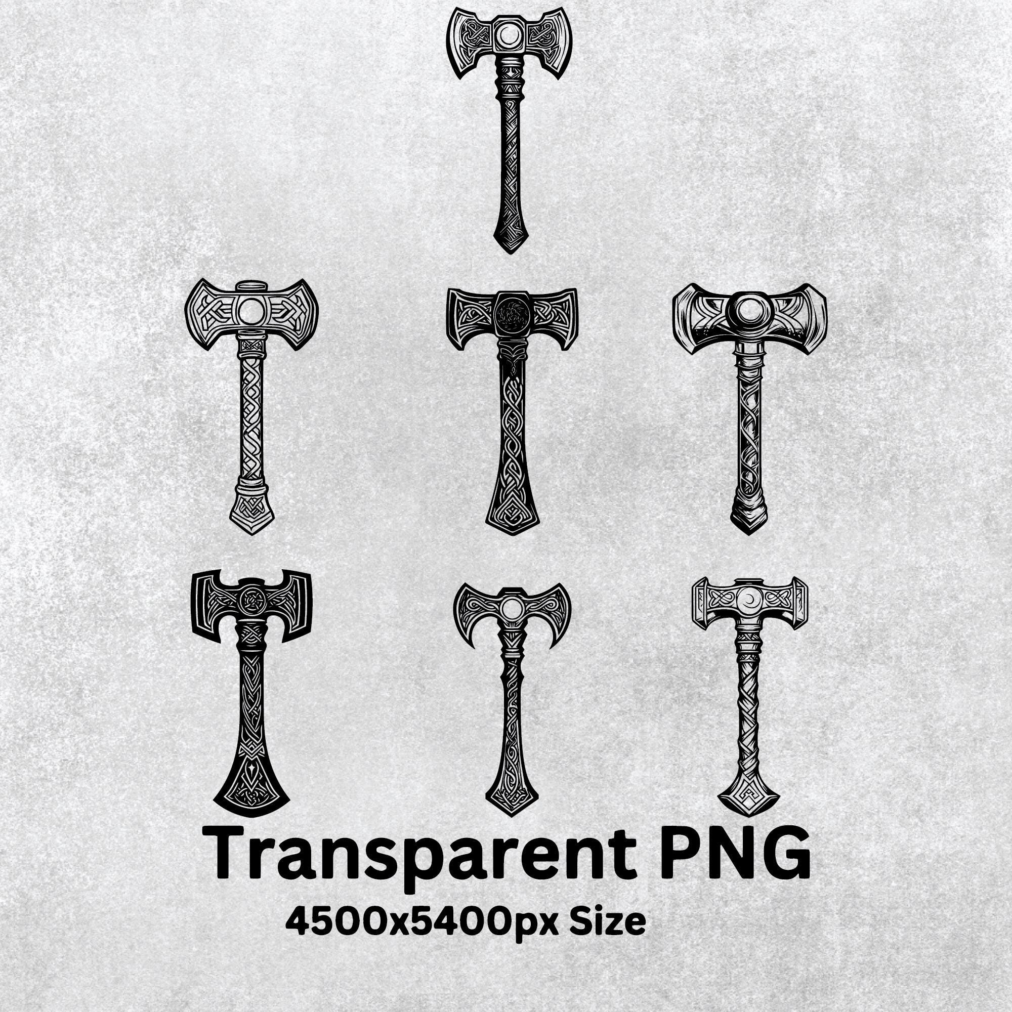 Mjolnir Svg Bundle, Mjolnir Silhouette Png Set, Mjolnir Clipart ...