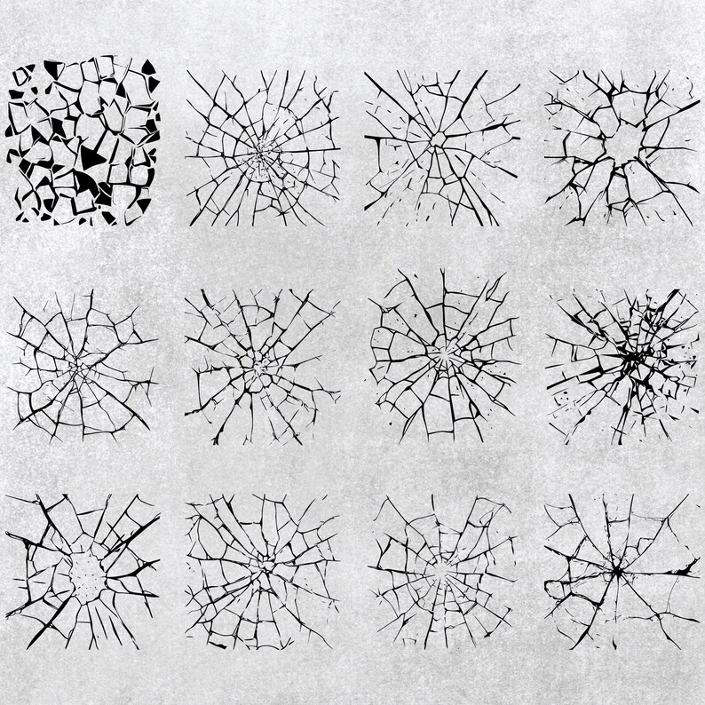 Shattered Glass SVG Bundle: Cricut Logo Icon, Decal (PNG) - Etsy