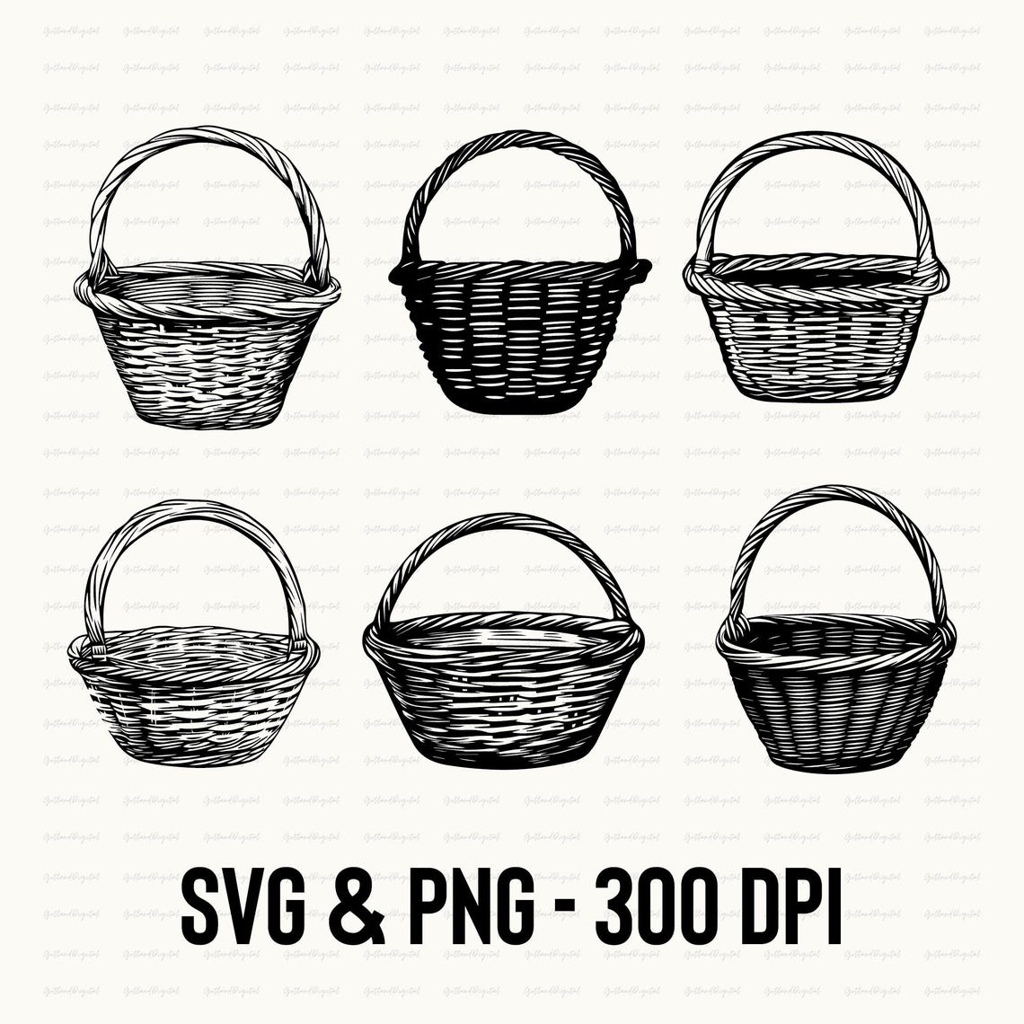 Wicker Basket Svg Bundle, Wicker Basket Silhouette, Wicker Basket ...