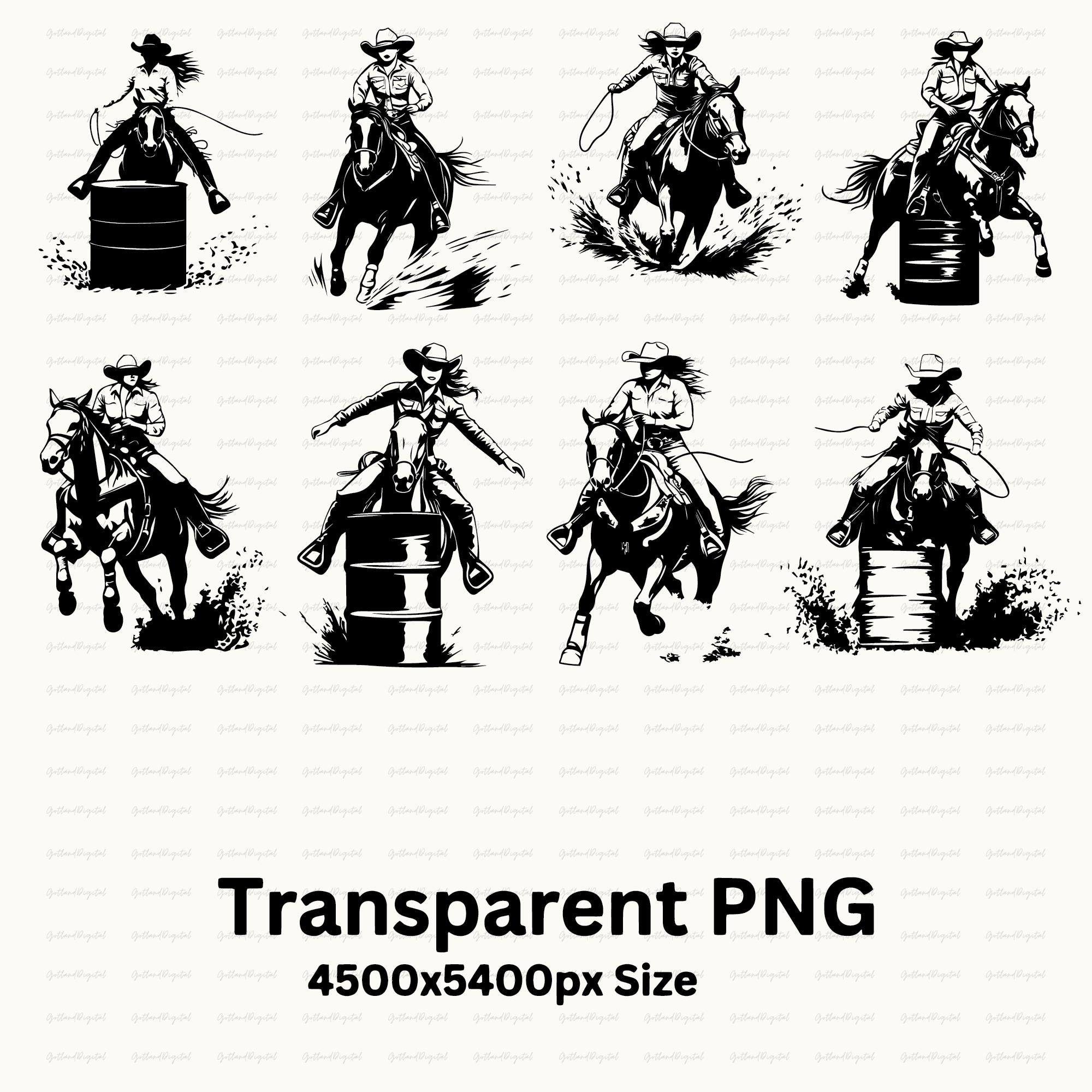 Rodoe Barrel Racer Silhouette Bundle Svg, Rodoe Barrel Racer Vector ...