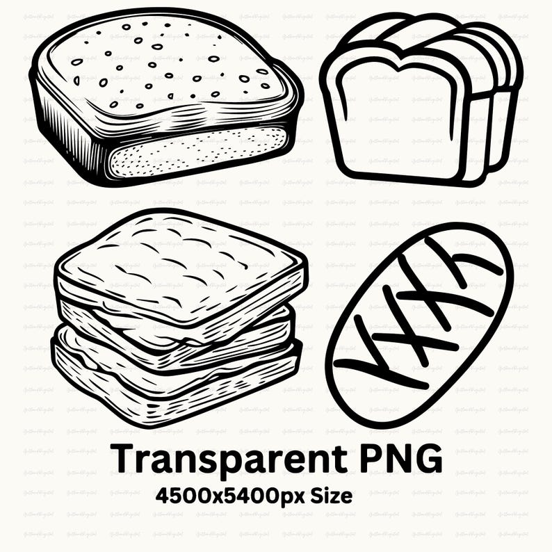 Bread Svg Bundle, Bread Silhouette, Bread Clipart, Bread Vector, Bread ...