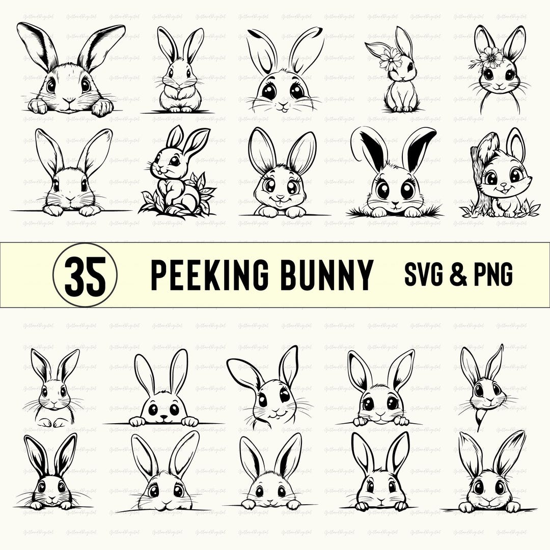 Peeking Bunny Svg Png, Peeking Bunny Clipart, Peeking Bunny Silhouette ...