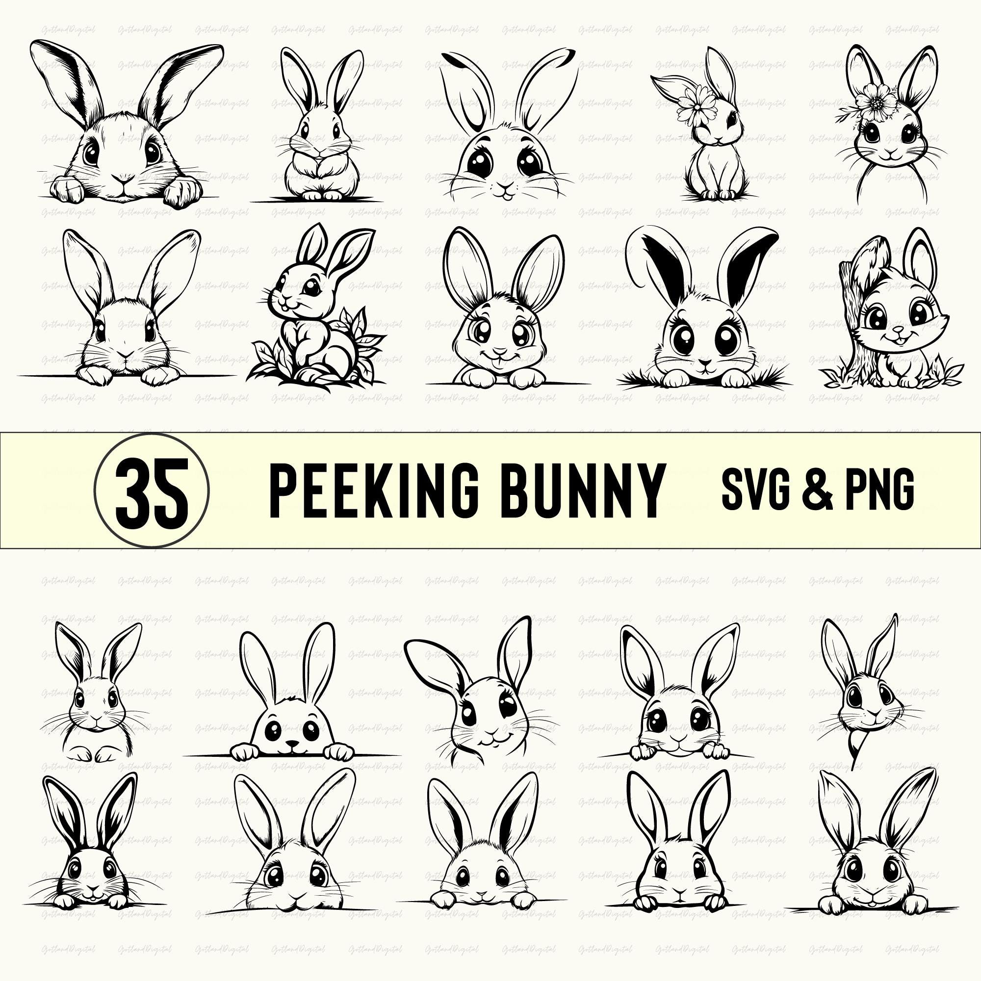 Peeking Bunny Svg Png, Peeking Bunny Clipart, Peeking Bunny Silhouette ...