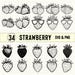 Strawberry SVG Bundle: Clipart, Silhouette, Vector Art (PNG) - Etsy