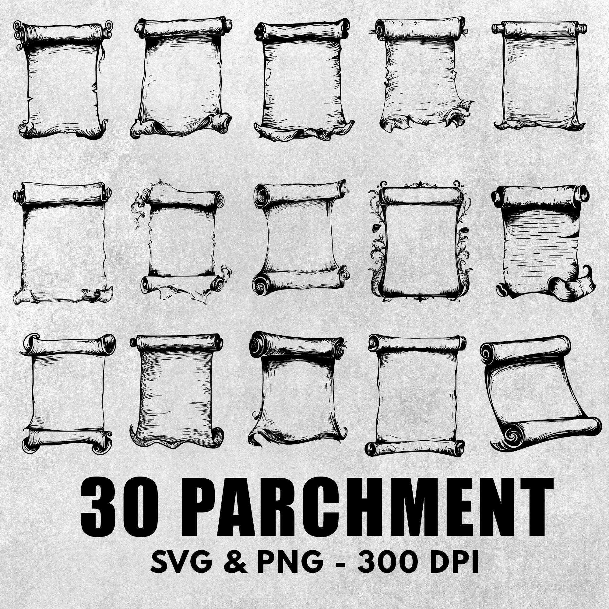 Parchment SVG Bundle: Scroll Clipart, Logo Icon (PNG, Cricut Files) - Etsy