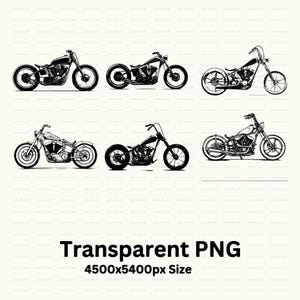 Chopper Bike Clipart: Silhouette Vector Cut Files (SVG, PNG) - Etsy