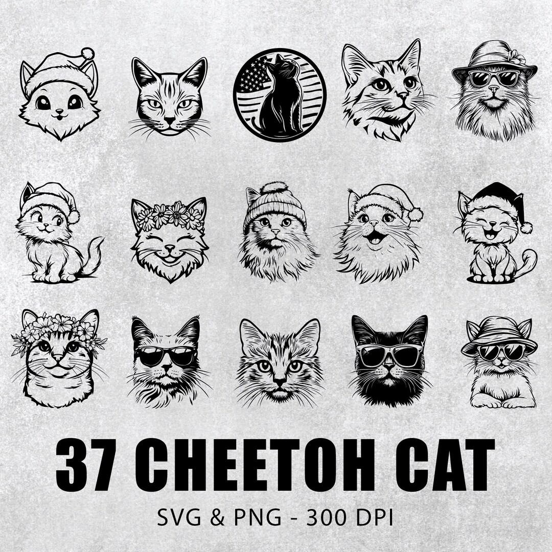 Cheetoh Cat Svg Bundle, Cheetoh Cat Silhouette, Cheetoh Cat Clipart ...