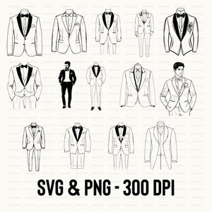 Tuxedo Svg Bundle, Tuxedo Silhouette, Tuxedo Clipart, Tuxedo Vector ...