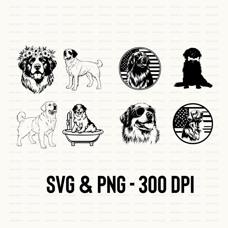 Saint Bernard Dog Svg Bundle, Saint Bernard Dog Silhouette, Saint ...