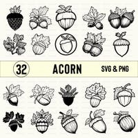 Squirrel Fall Acorn Forest Digital Download SVG PNG, Fall Animal ...