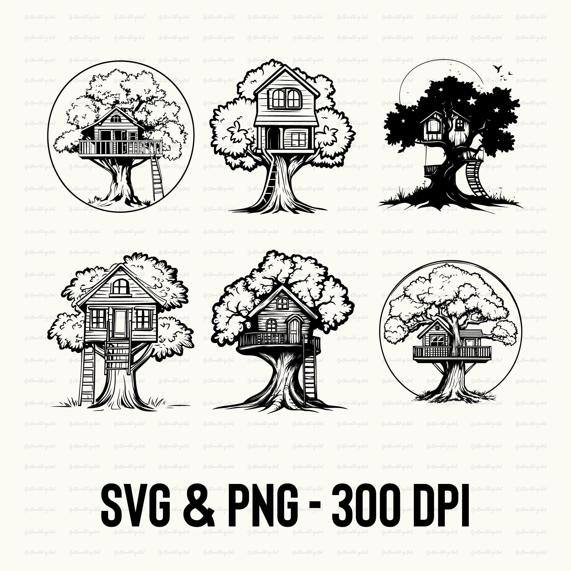 Tree House Svg Bundle, Tree House Silhouette, Tree House Clipart ...