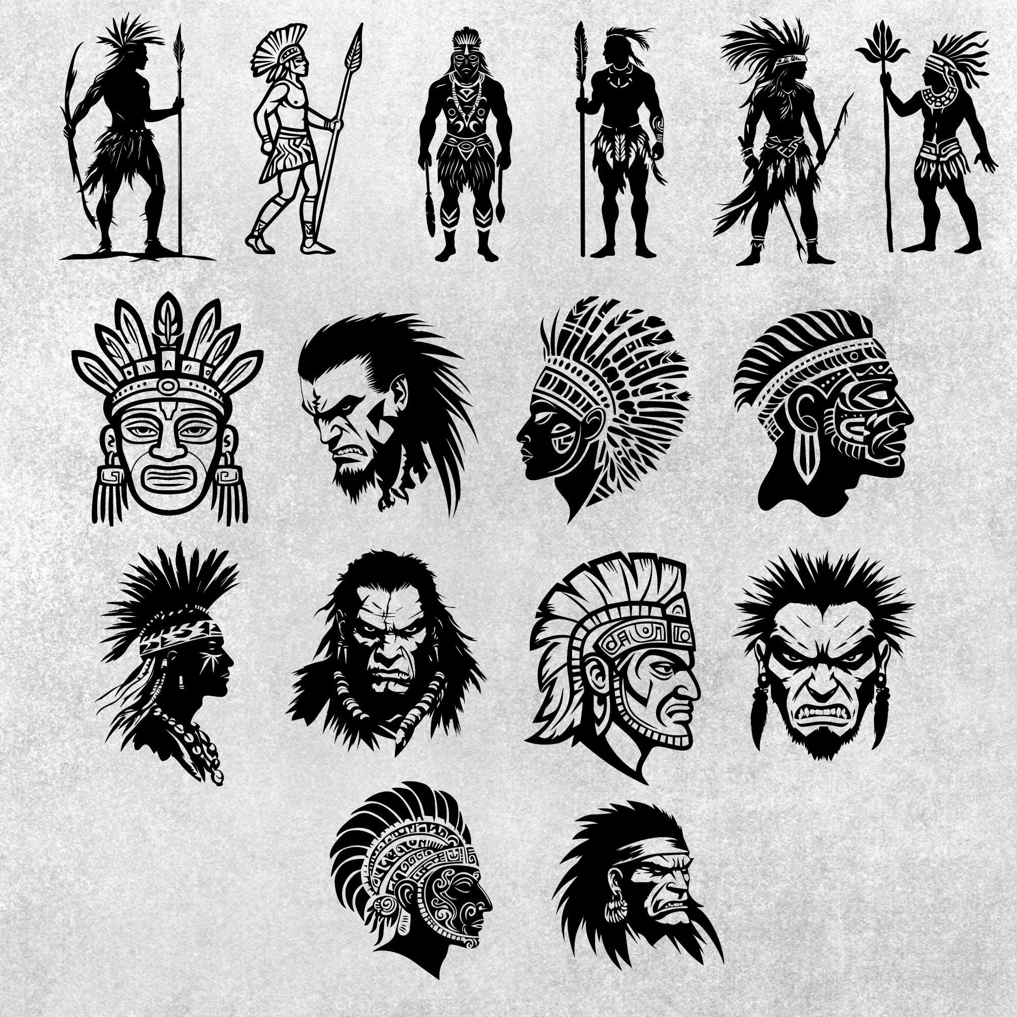 Taino Warrior Svg Bundle, Taino Warrior Vector Set, Taino Warrior ...