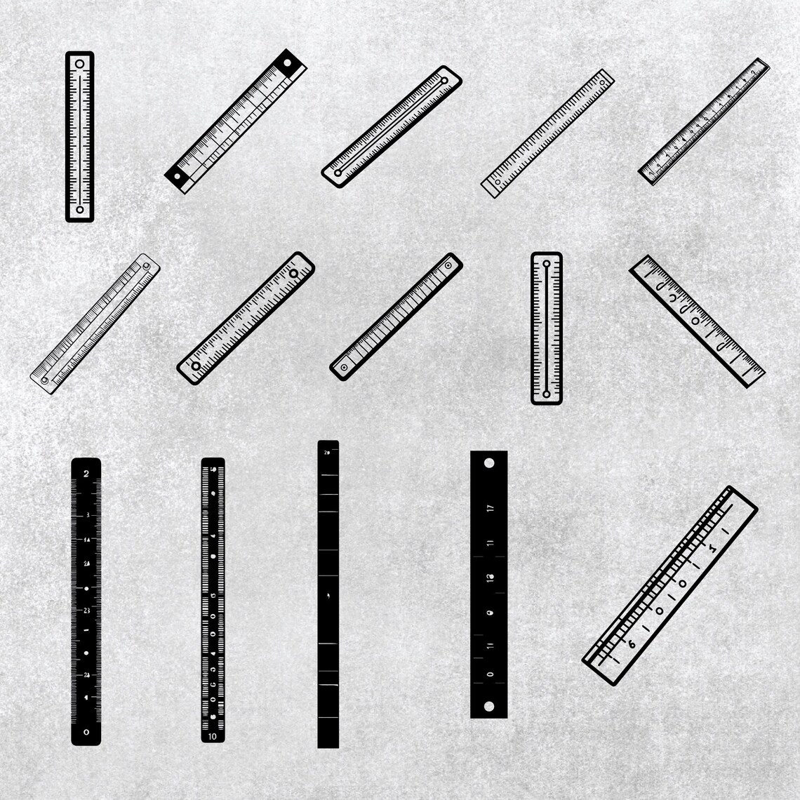 Ruler SVG Bundle: Clipart, Vector, Decal (PNG, Cricut) - Etsy