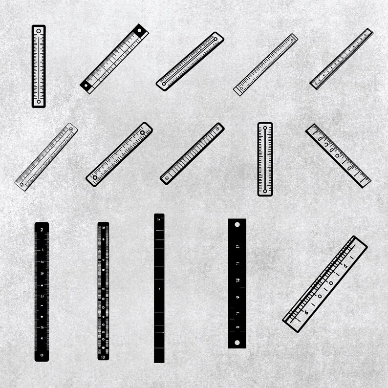 Ruler Svg Bundle, Ruler Vector Set, Ruler Clipart, Ruler Decal, Ruler ...