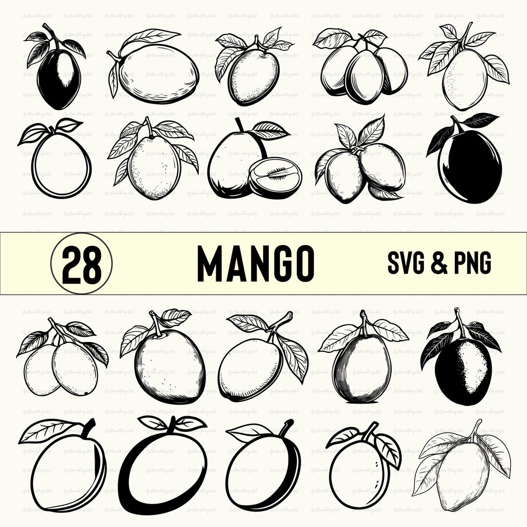Mango Svg Png, Mango Silhouette, Mango Clipart, Mango Vector, Mango Cut ...
