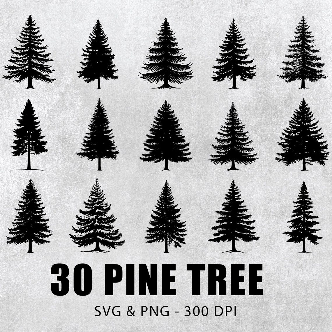 Pine Tree Svg Bundle, Pine Tree Vector Set, Pine Tree Clipart, Pine ...