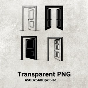 Open Door Silhouette Bundle Svg, Open Door Svg Vector Set, Open Door Clipart Png, Open Door ...
