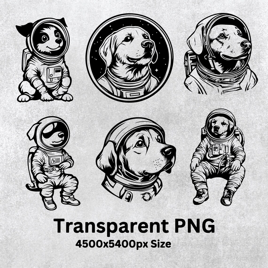 Astronaut Dog Svg Bundle, Astronaut Dog Silhouette Set, Astronaut Dog ...