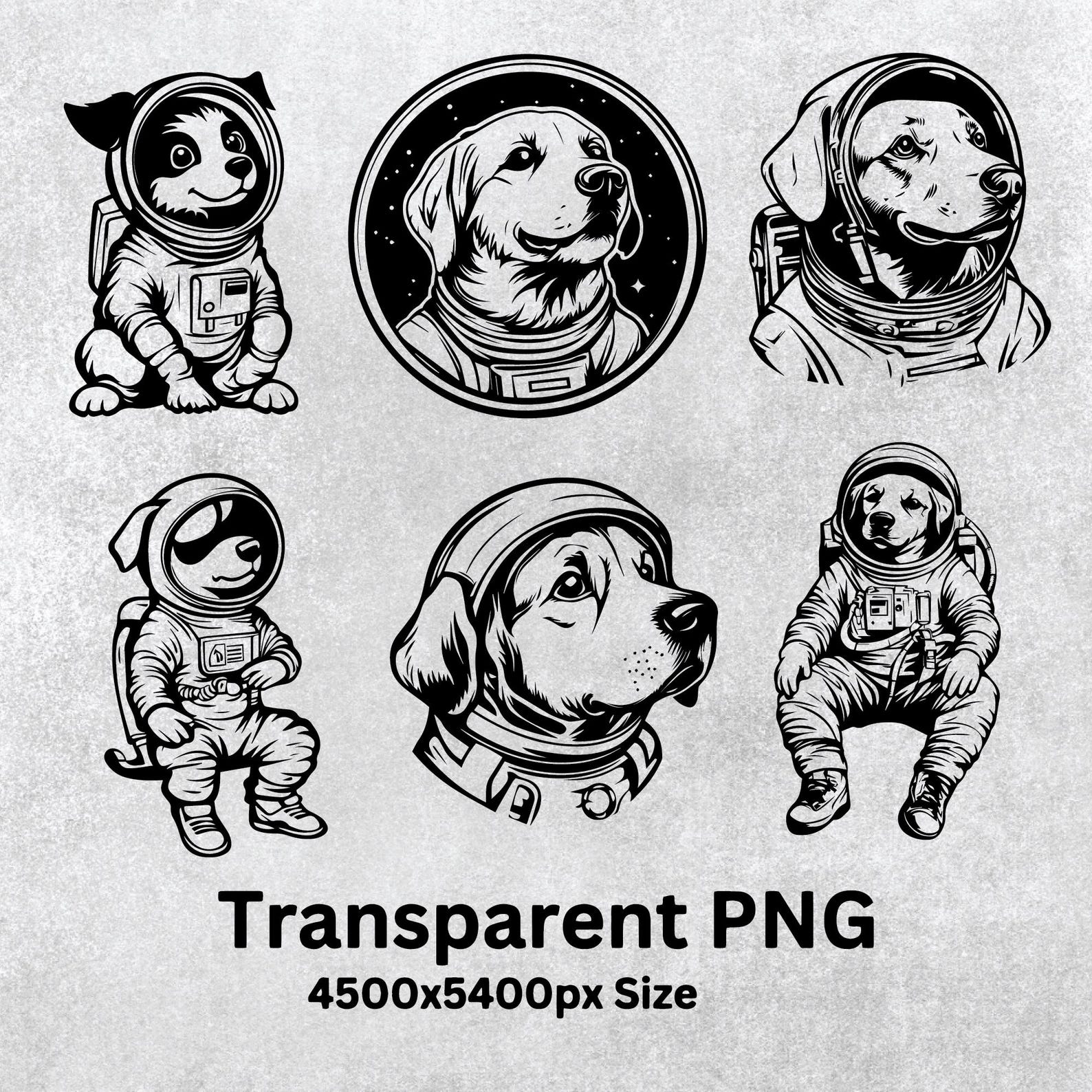 Astronaut Dog Svg Bundle, Astronaut Dog Silhouette Set, Astronaut Dog ...