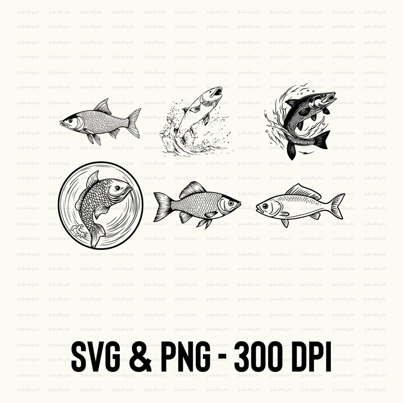Musky Fish SVG PNG Clipart: Vector Cut Files - Etsy
