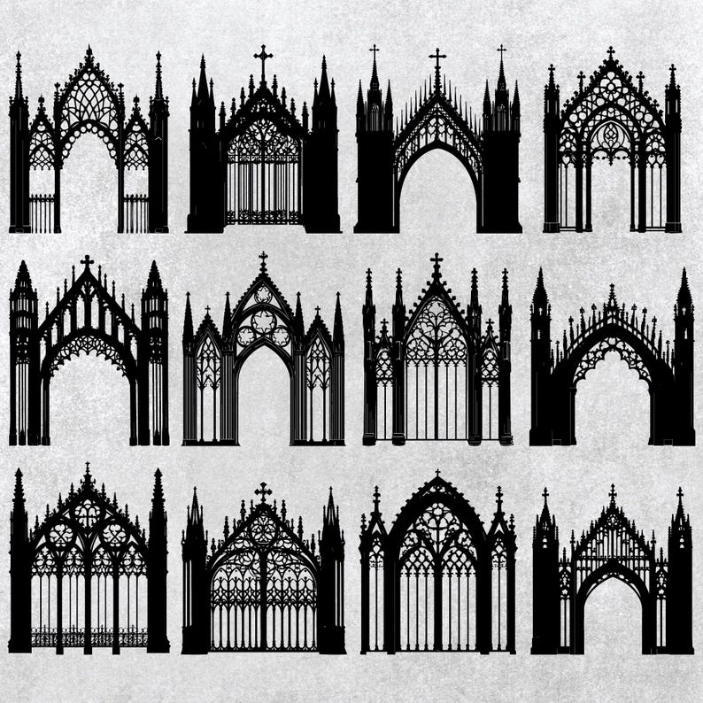 Gothic Gate SVG Bundle: Vector Clipart, Decal Designs (PNG, Cricut) - Etsy